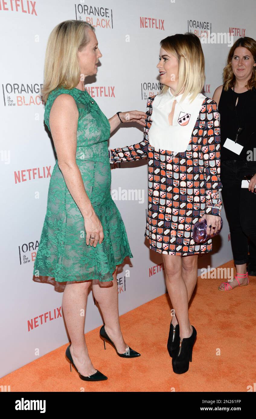 Author Piper Kerman, left, and actress Tayrn Manning attend Netflix's ...
