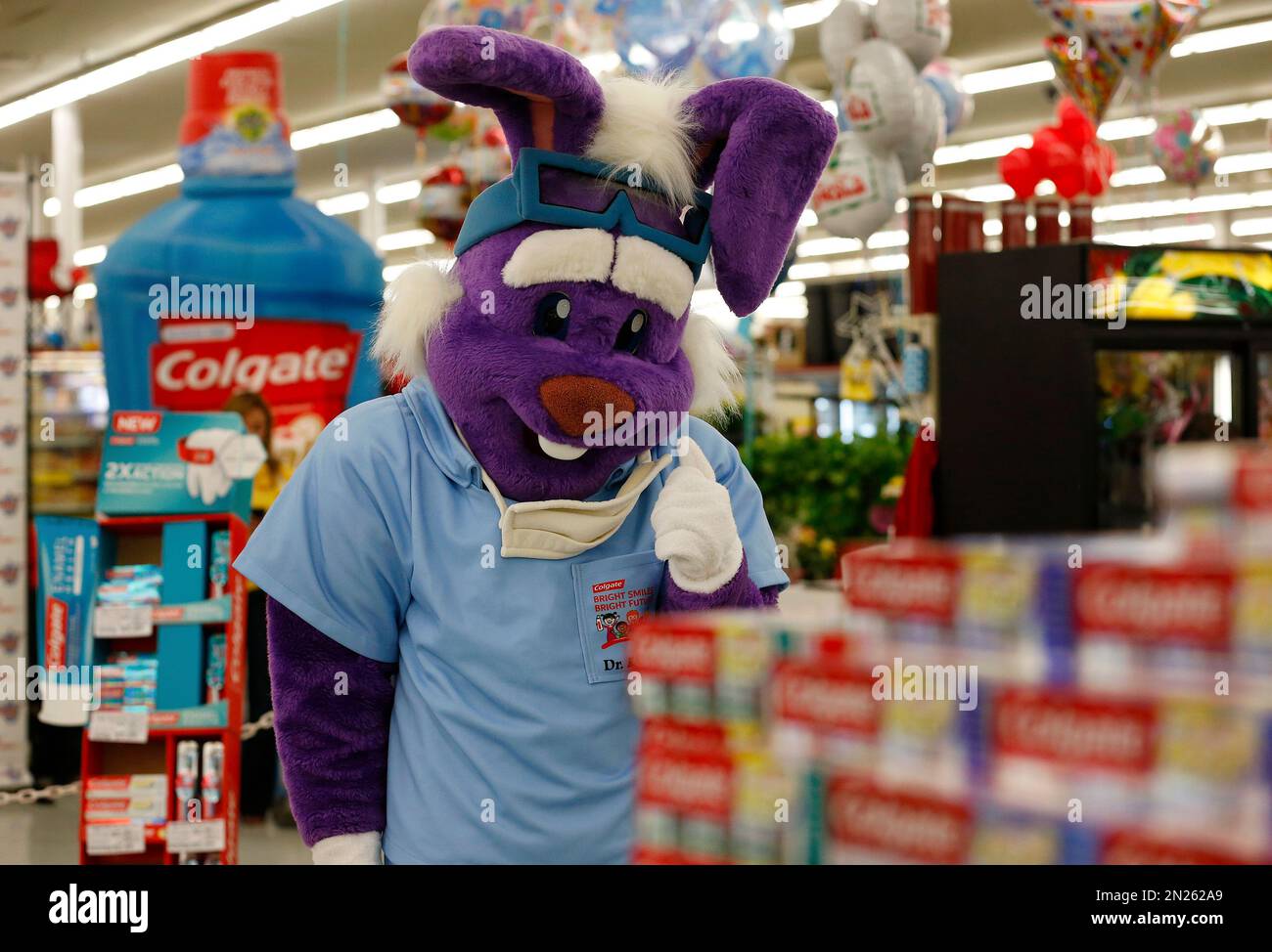 The Colgate Bright Smiles Bright Futures mascot Dr. Rabbit is seen as ...
