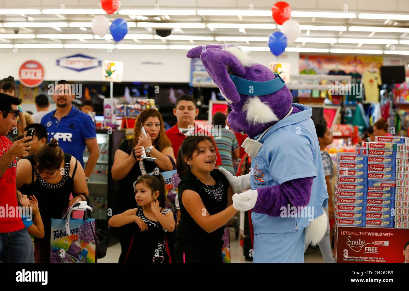 The Colgate Bright Smiles Bright Futures mascot Dr. Rabbit dances with ...