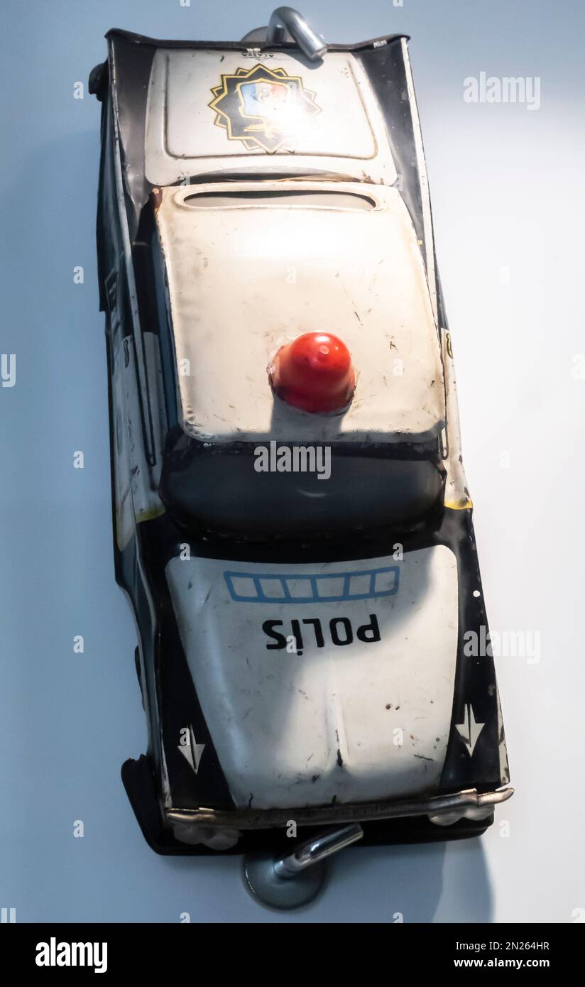 Police car old Turkish toy Stock Photo - Alamy