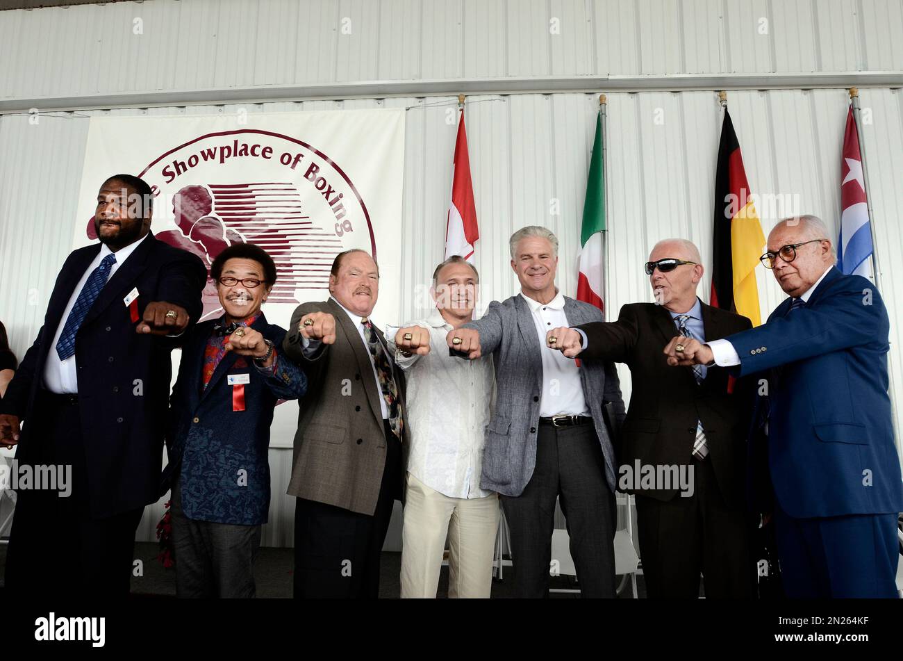 International Boxing Hall of Fame inductees from left, Riddick Bowe ...