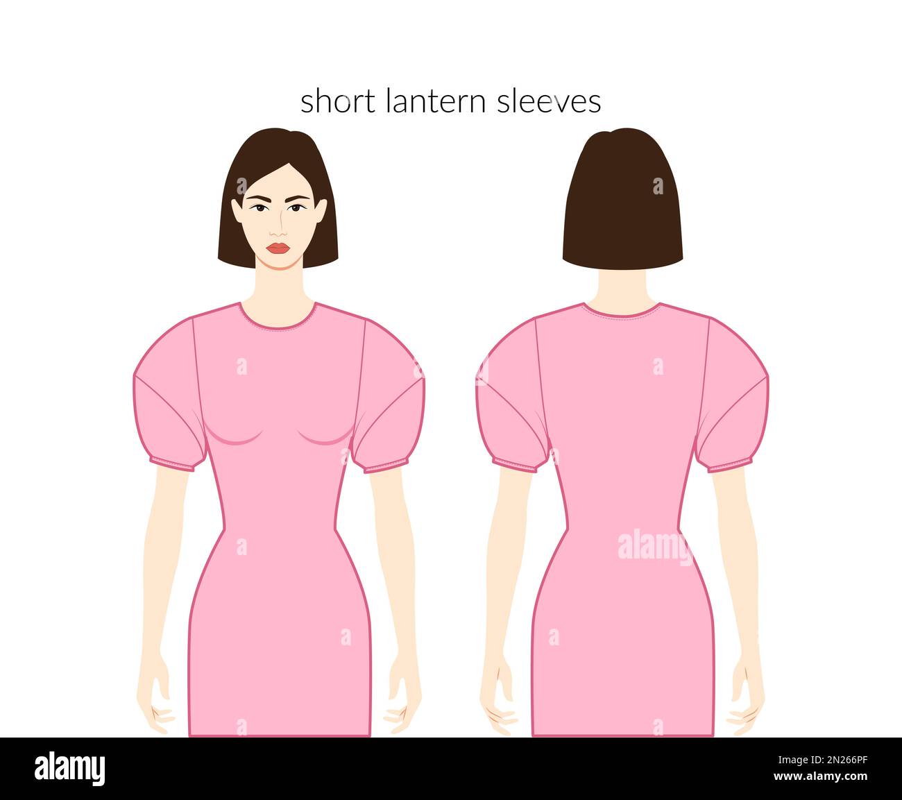 Lantern sleeves short length clothes character beautiful lady in red ...