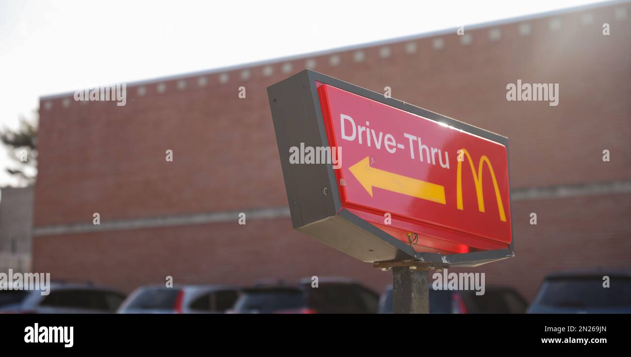 Driving across McDonald's Drive Through during the day Stock Photo - Alamy