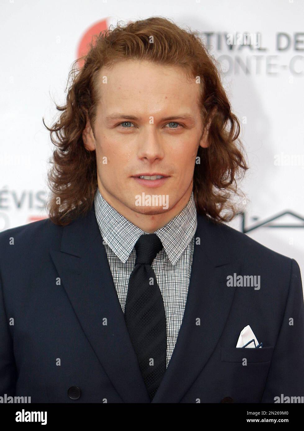 British actor Sam Heughan poses during the opening ceremony of the 2015 ...