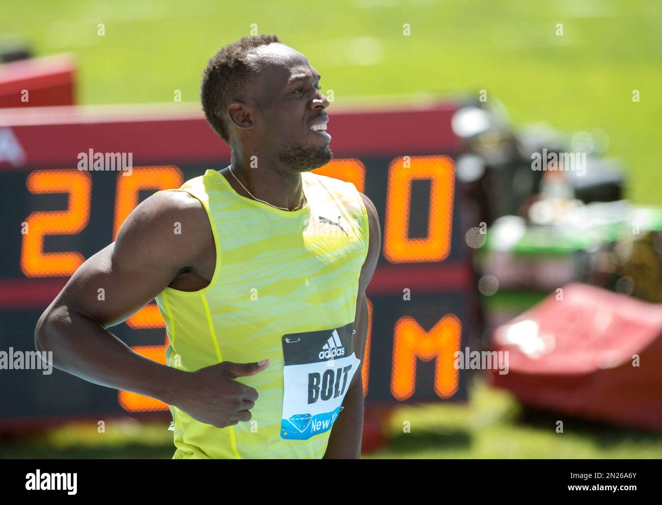 Jamaican sprinter and world record holder Usain Bolt wins the men's 200 ...