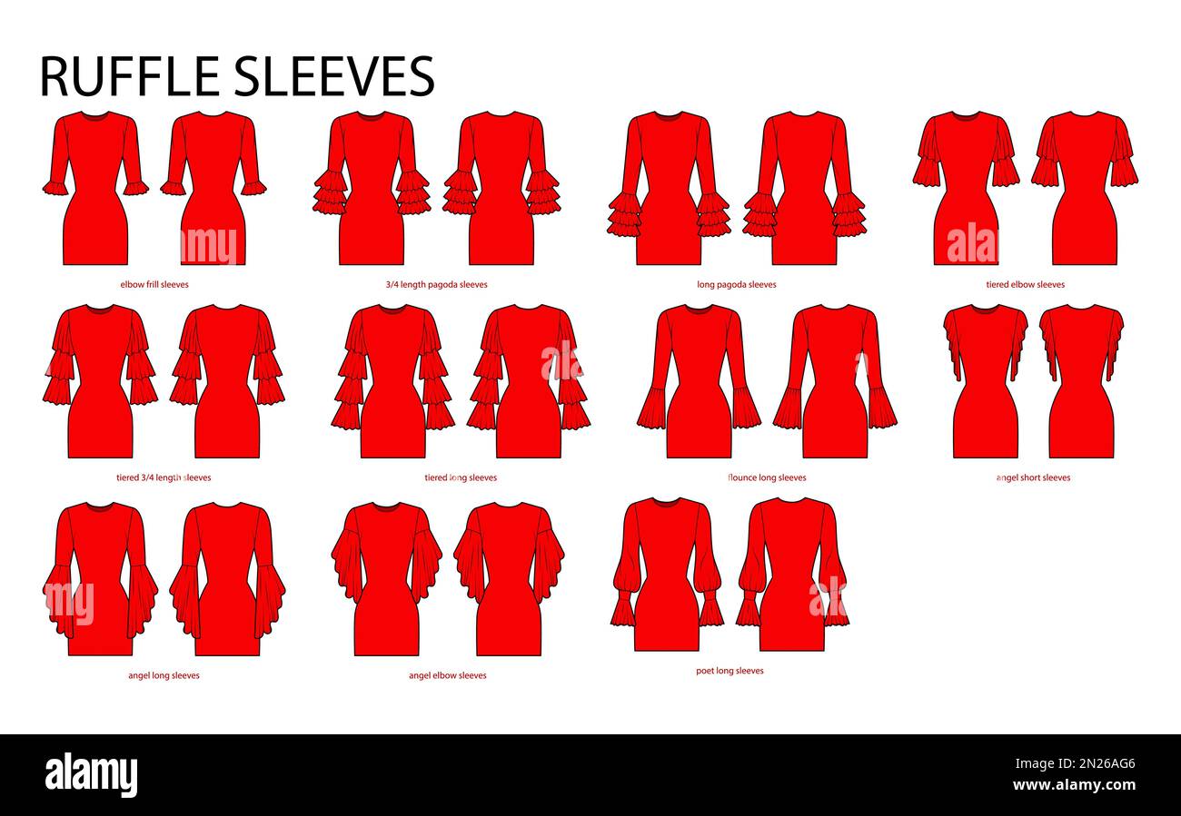 Set of Ruffle sleeves clothes frill, pagoda, tiered, flounce, angel ...