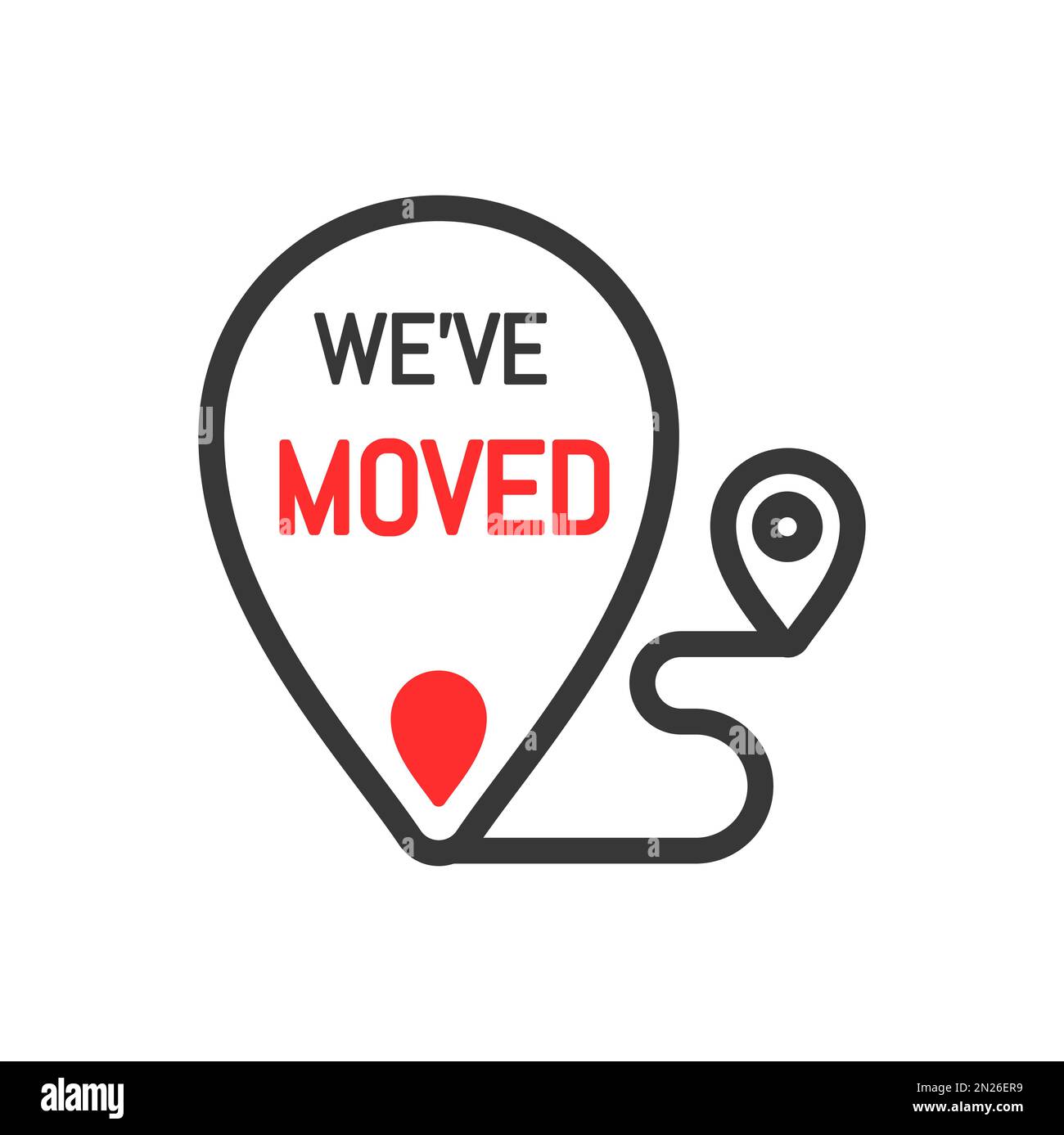 We have moved icon, new address location vector sign for office or ... We have moved icon, new address location vector sign for office or ...