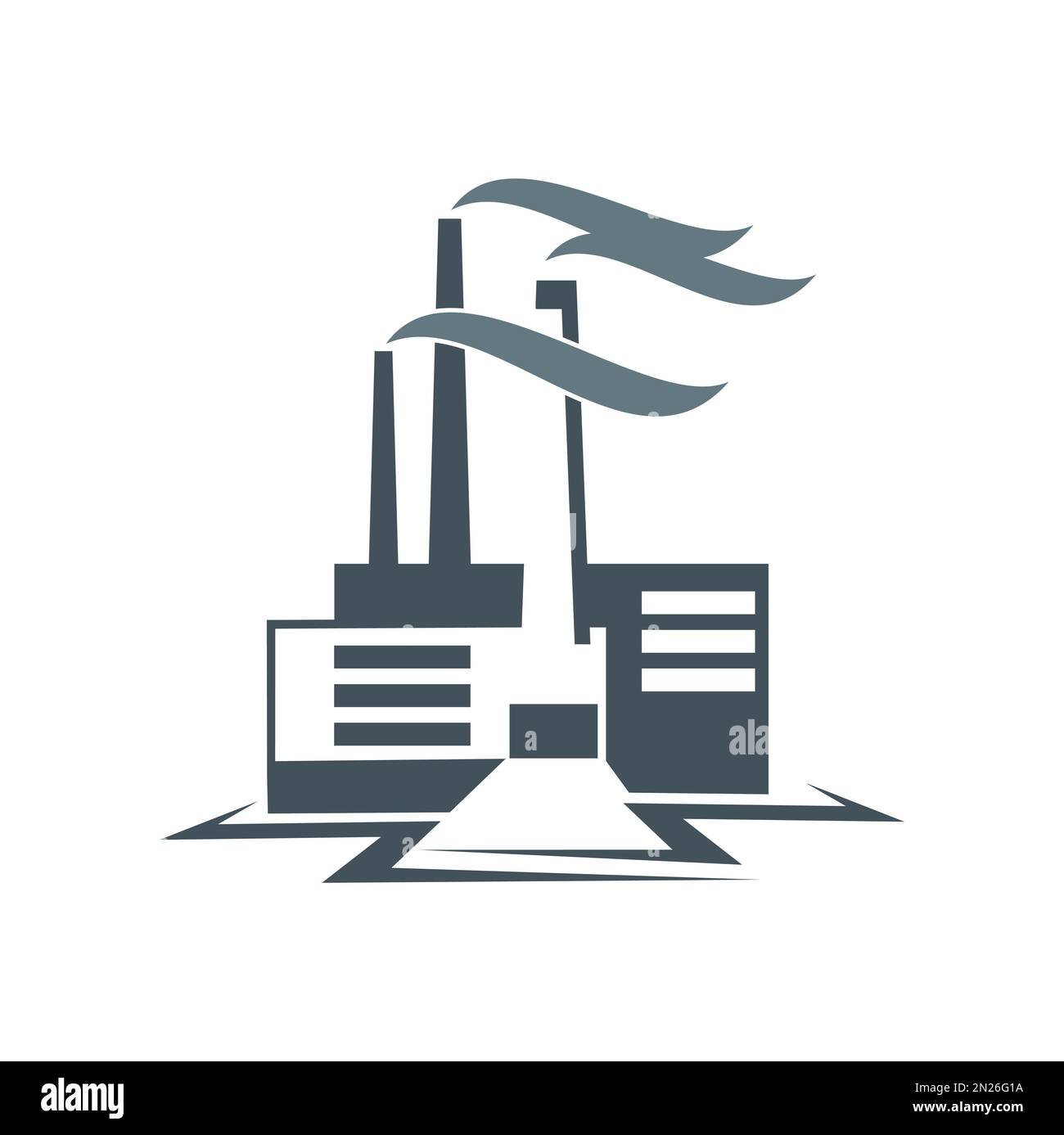 Factory, industrial plant icon. Vector building of heavy industry with ...