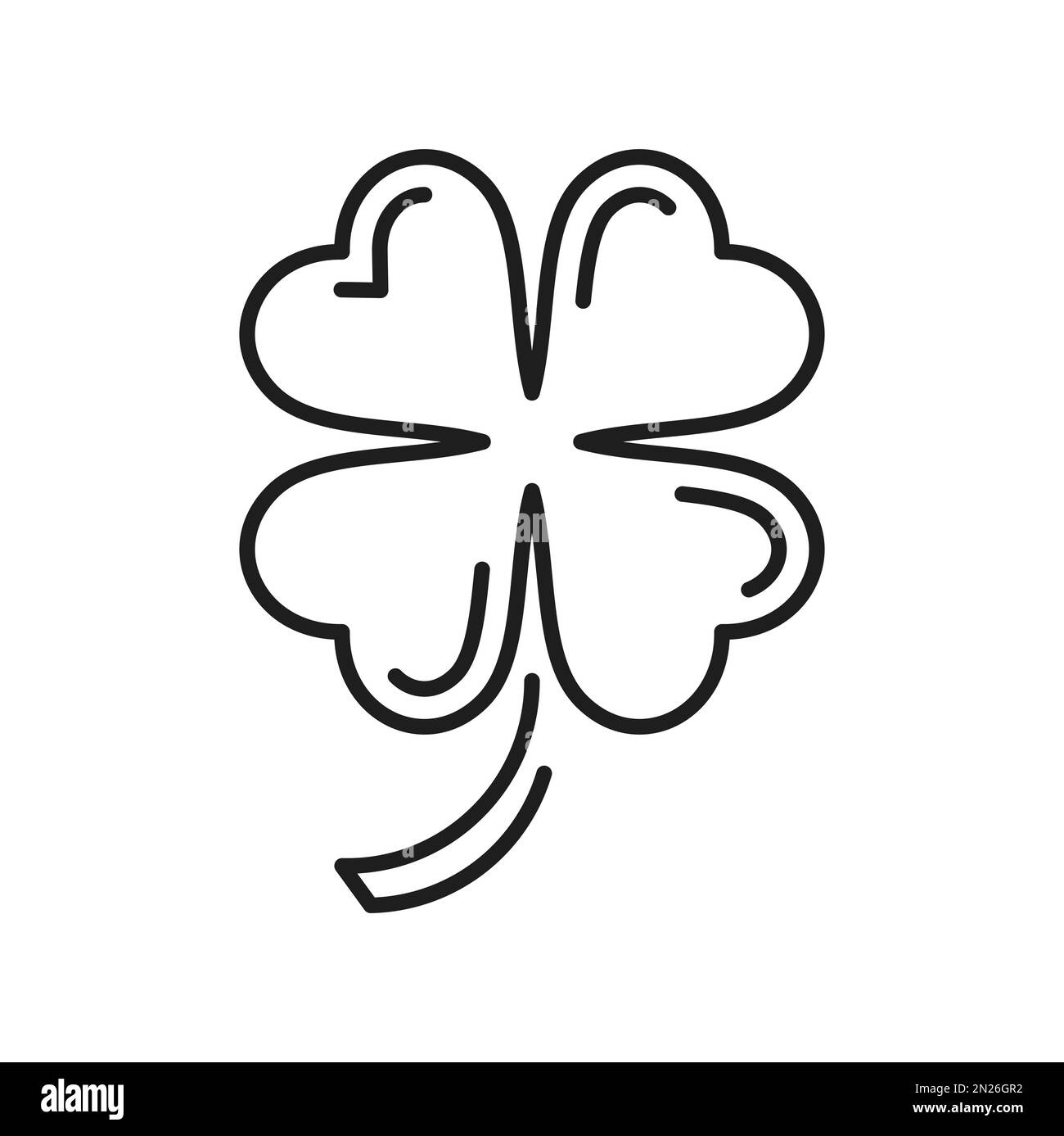 Four leaf clover isolated line icon. Vector St. Patrick day lucky ...