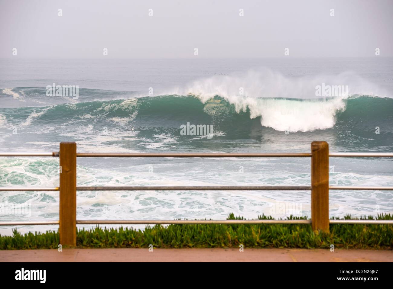 Big winter surf viewed from Ellen Browning Scripps Park. Photographed ...