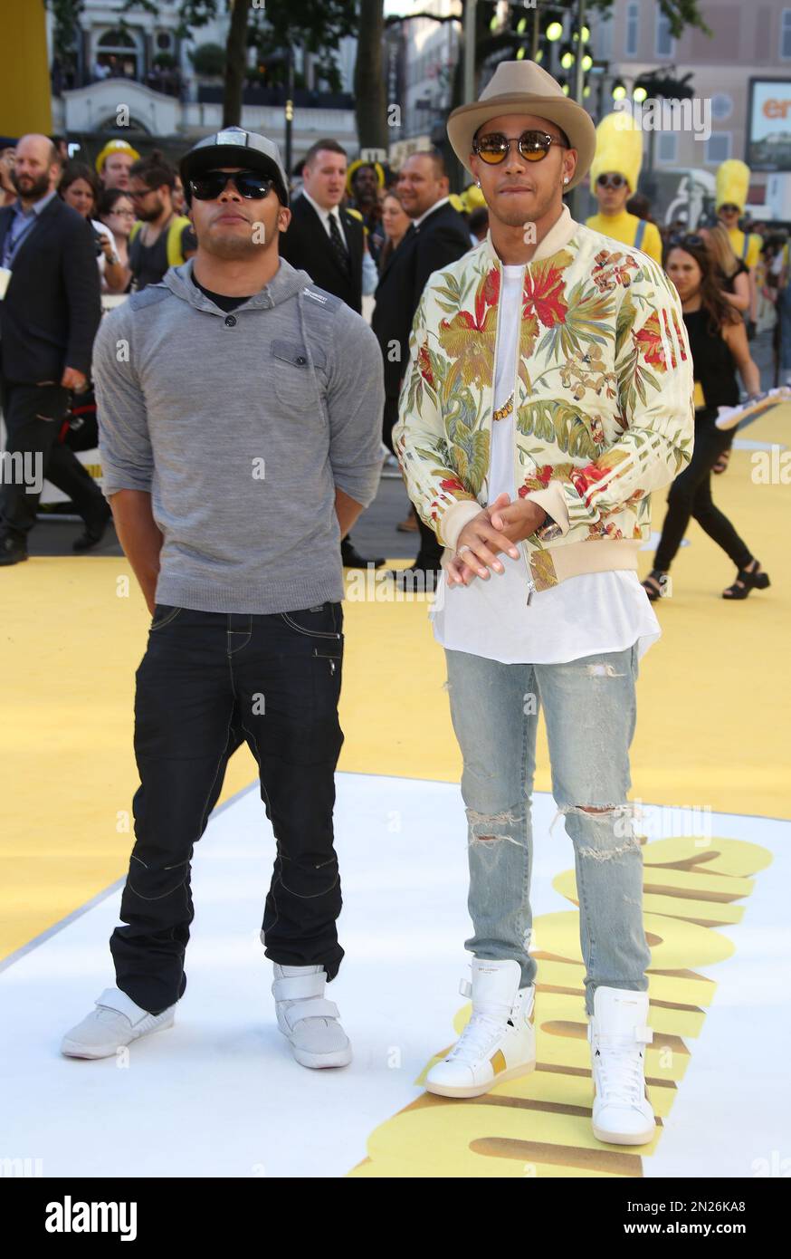 Lewis Hamilton, right, and his brother Nicolas Hamilton pose for ...