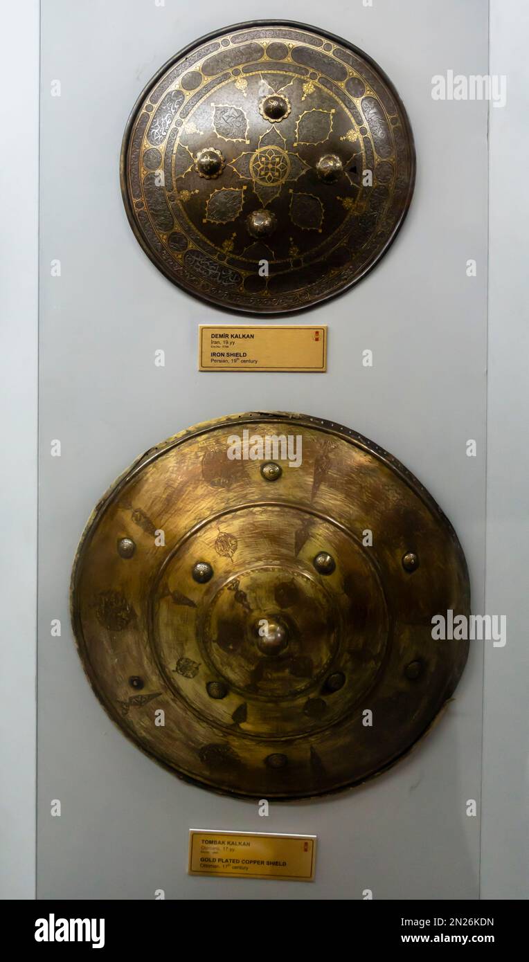 Gold plated copper shields hi-res stock photography and images - Alamy