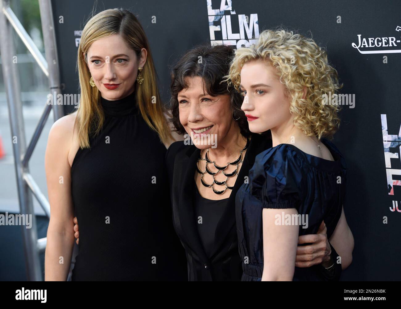 Left to right, "Grandma" cast members Judy Greer, Lily Tomlin and Julia ...