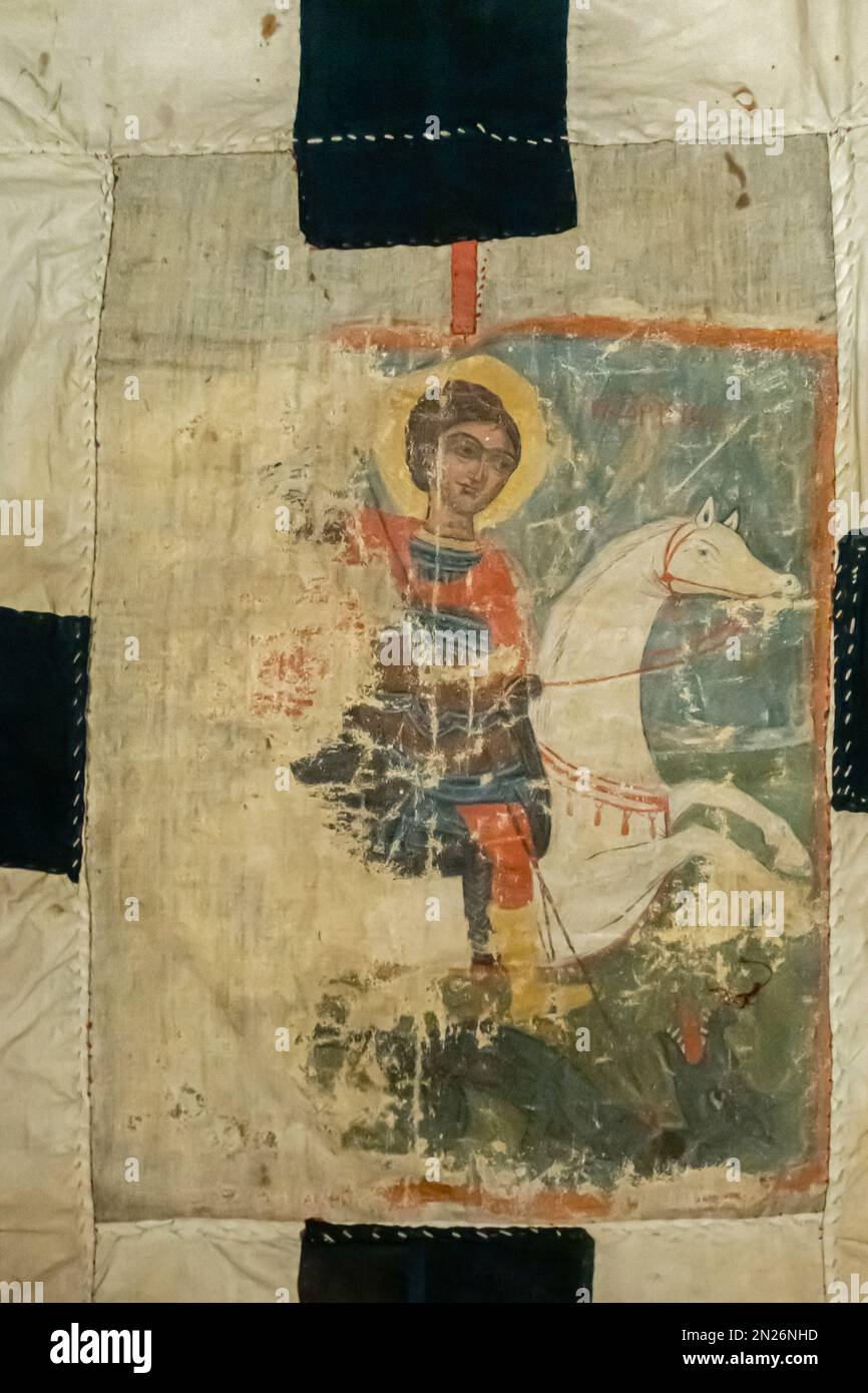 Ship flag of Byzantine state Lavaron. 15th century Stock Photo - Alamy