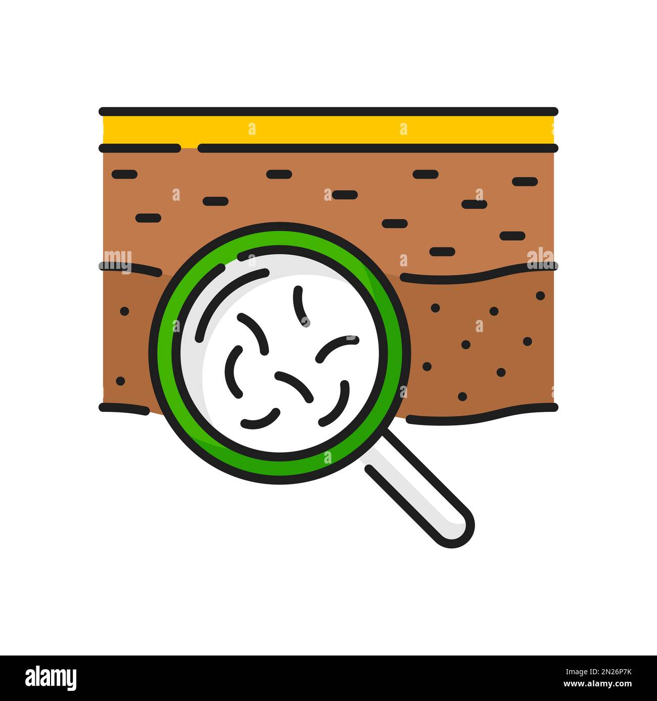 Soil microbes and bacteria research agriculture color line icon ...