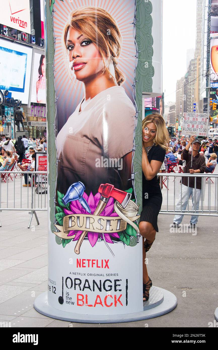 Laverne Cox poses at the "Orange is the New Black" Times Square Take ...