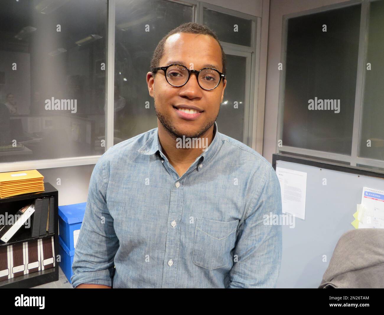 This June 3, 2015 photo shows Branden Jacobs-Jenkins, playwright of new ...
