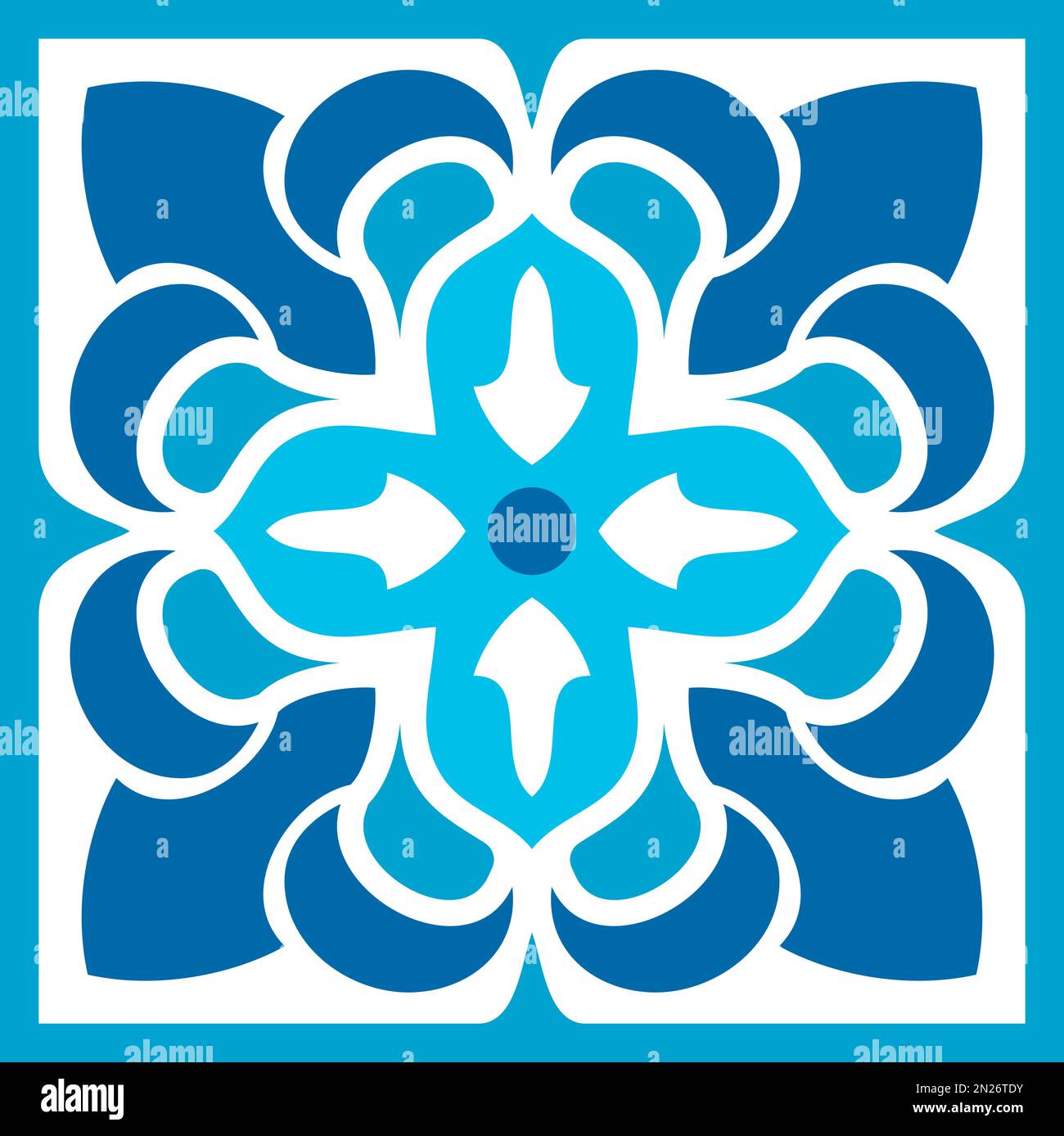 Patterned azulejo floor tile abstract geometric background. Vector ...