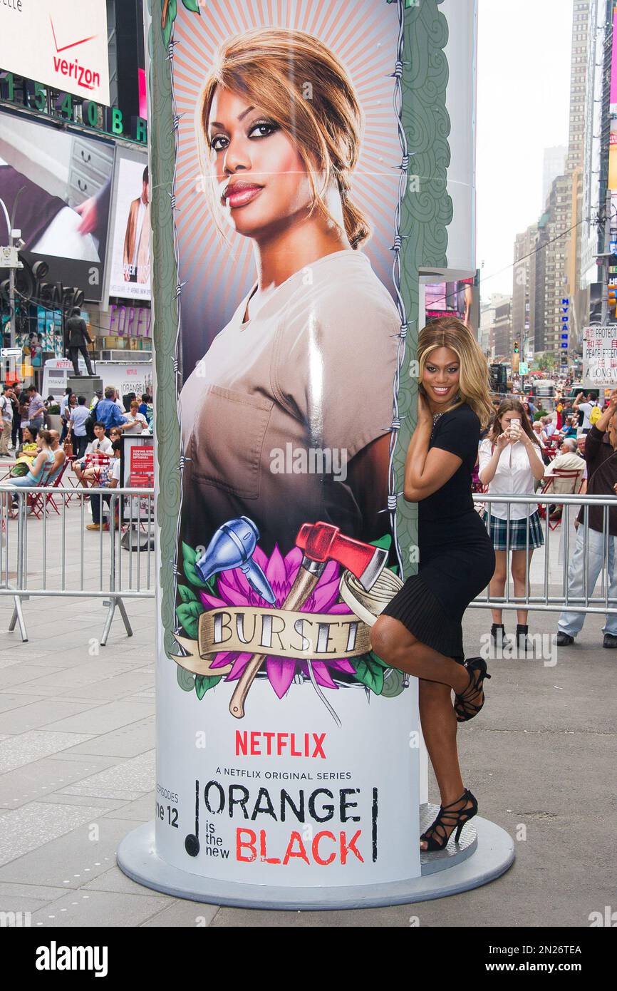 Laverne Cox poses at the "Orange is the New Black" Times Square Take ...