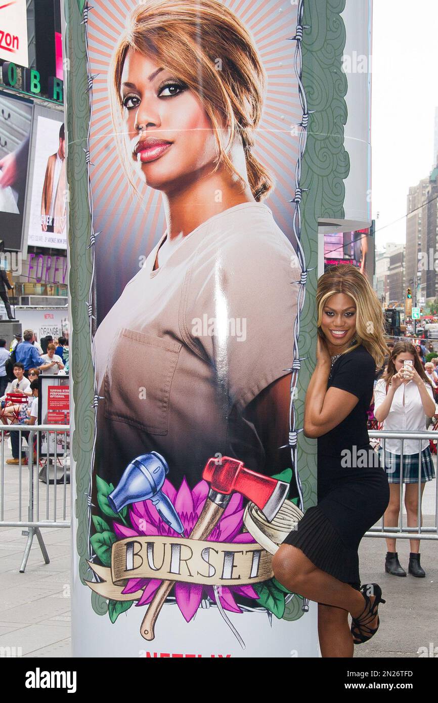 Laverne Cox poses at the "Orange is the New Black" Times Square Take ...