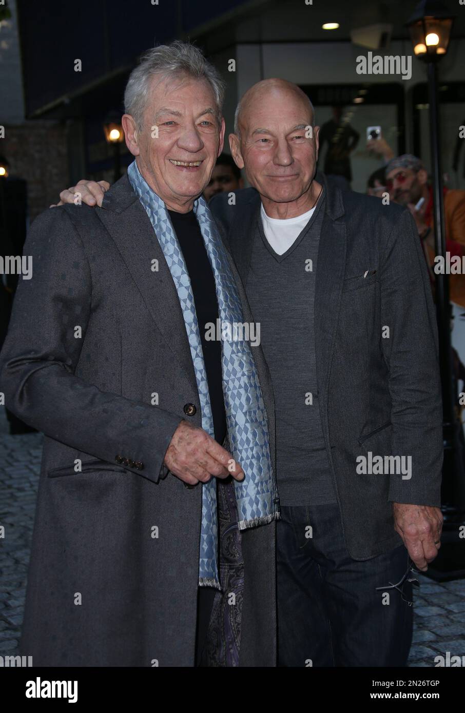 Patrick Stewart And Sir Ian Mckellen Left Pose For Photographers Upon