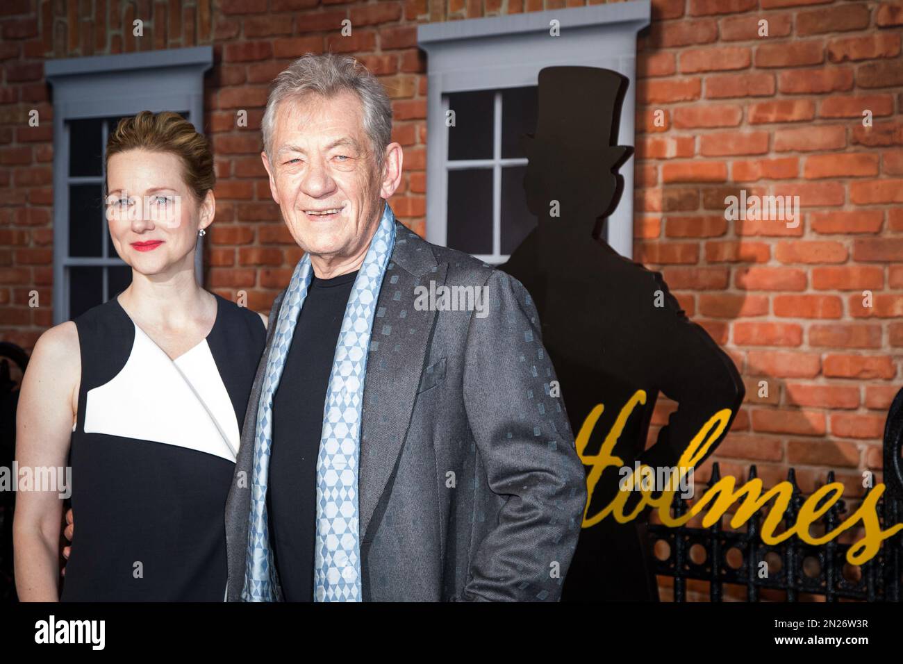 Laura Linney and Sir Ian McKellen pose for photographers upon arrival ...