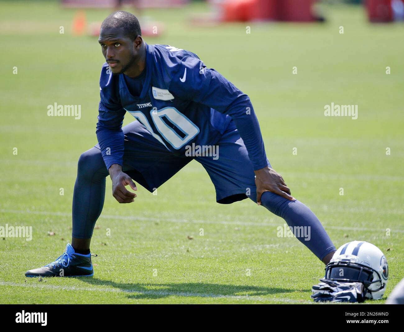 Tennessee Titans cornerback Jason McCourty stretches during an ...
