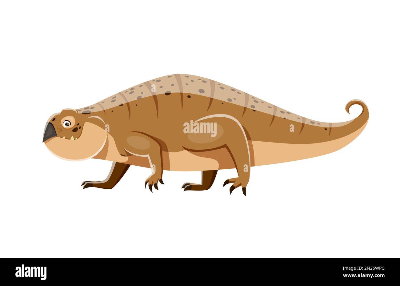 Cartoon Hyperodapedon dinosaur character. Ancient wildlife reptile ...