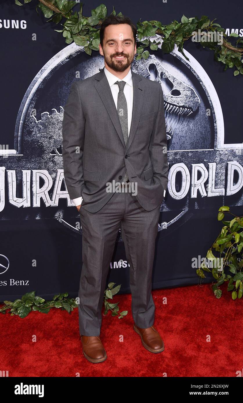 Jake Johnson arrives at the Los Angeles premiere of "Jurassic World" at ...