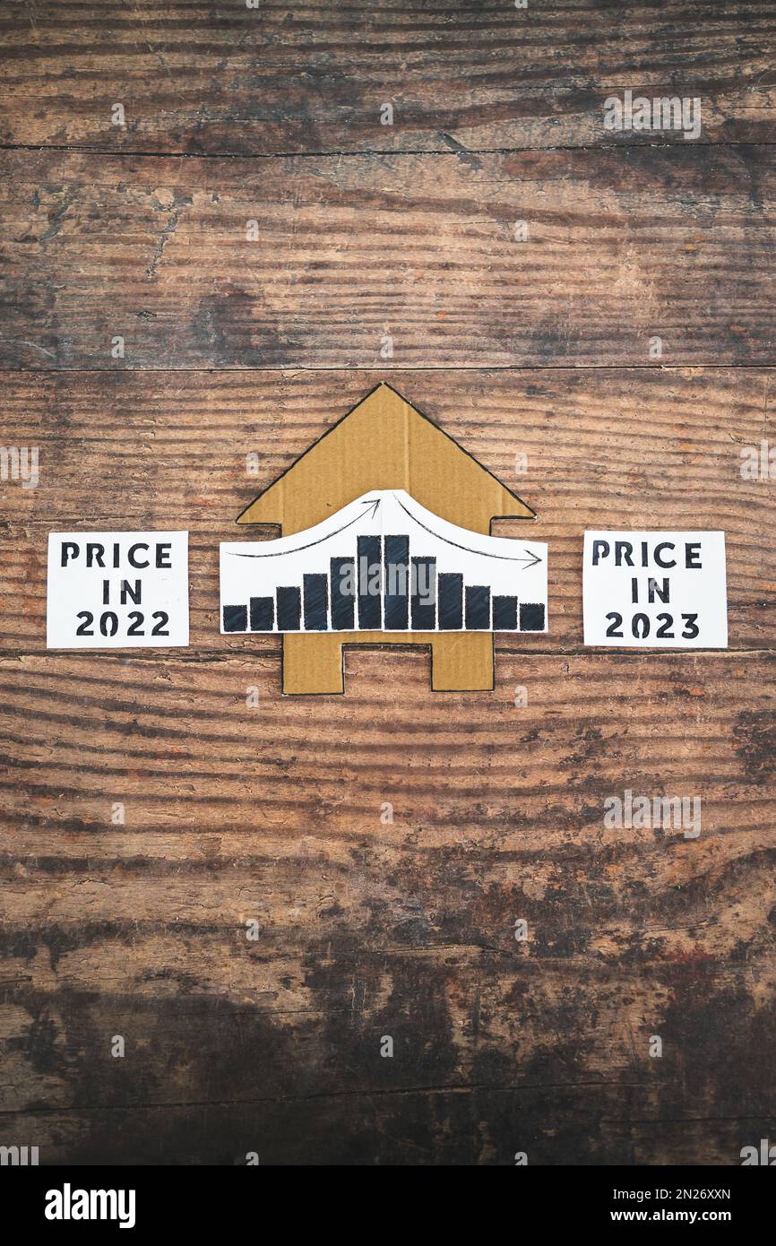 property prices and real estate affordability concept, cardboard house ...