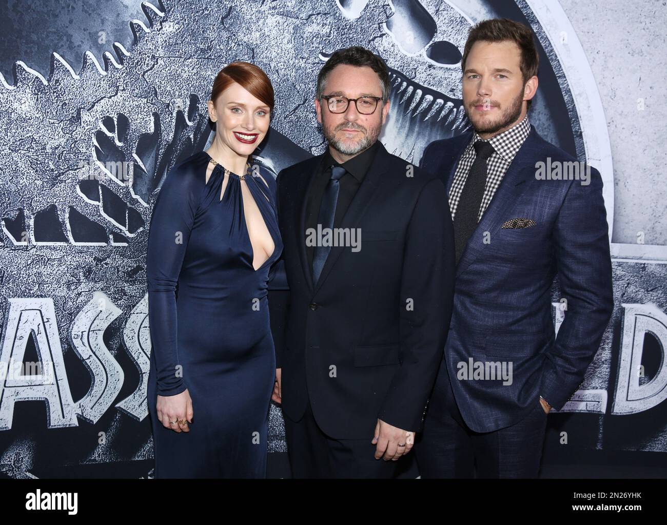 Bryce Dallas Howard, from left, director/writer Colin Trevorrow and ...