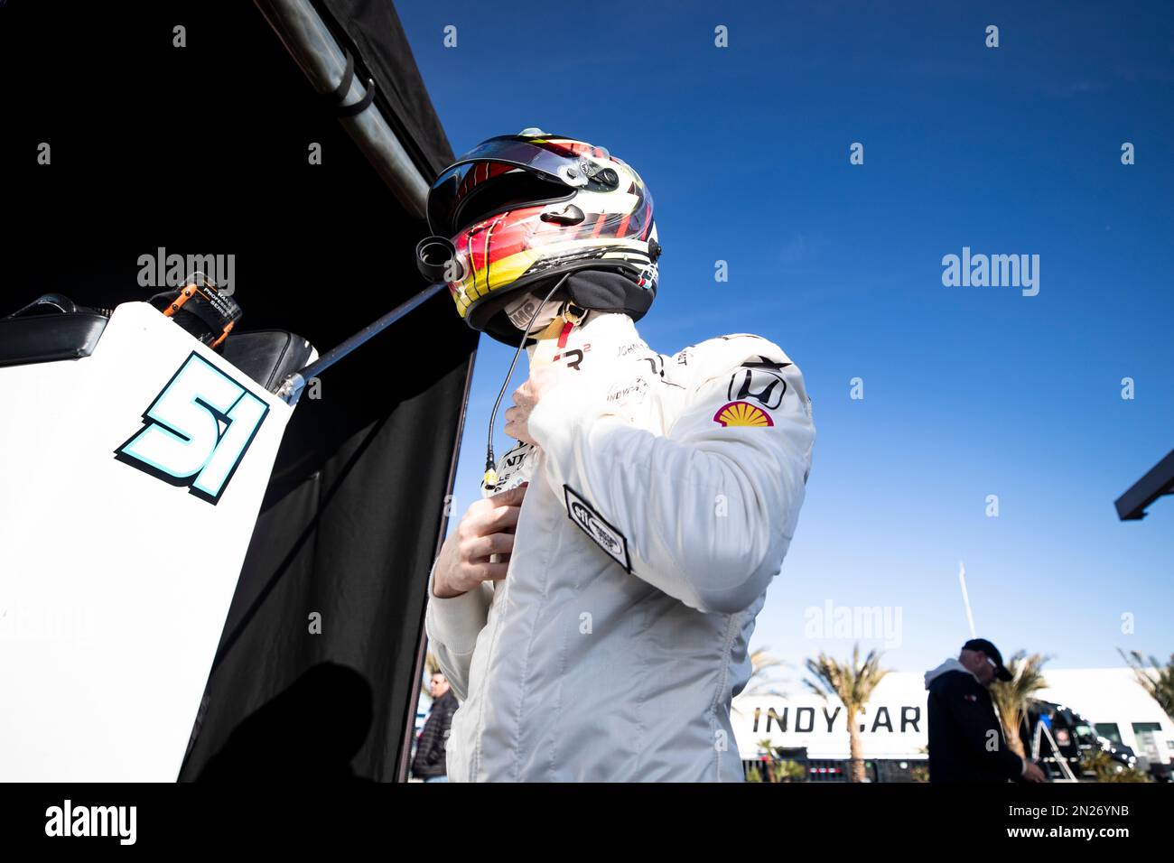 STING RAY ROBB (51) (R) of Payette, Idaho suits up prior to the start ...