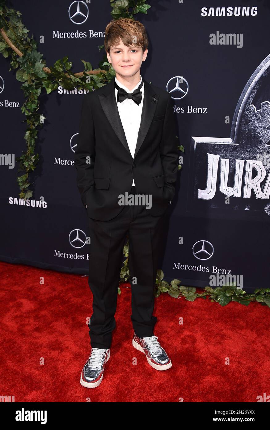 Ty Simpkins arrives at the Los Angeles premiere of "Jurassic World" at ...