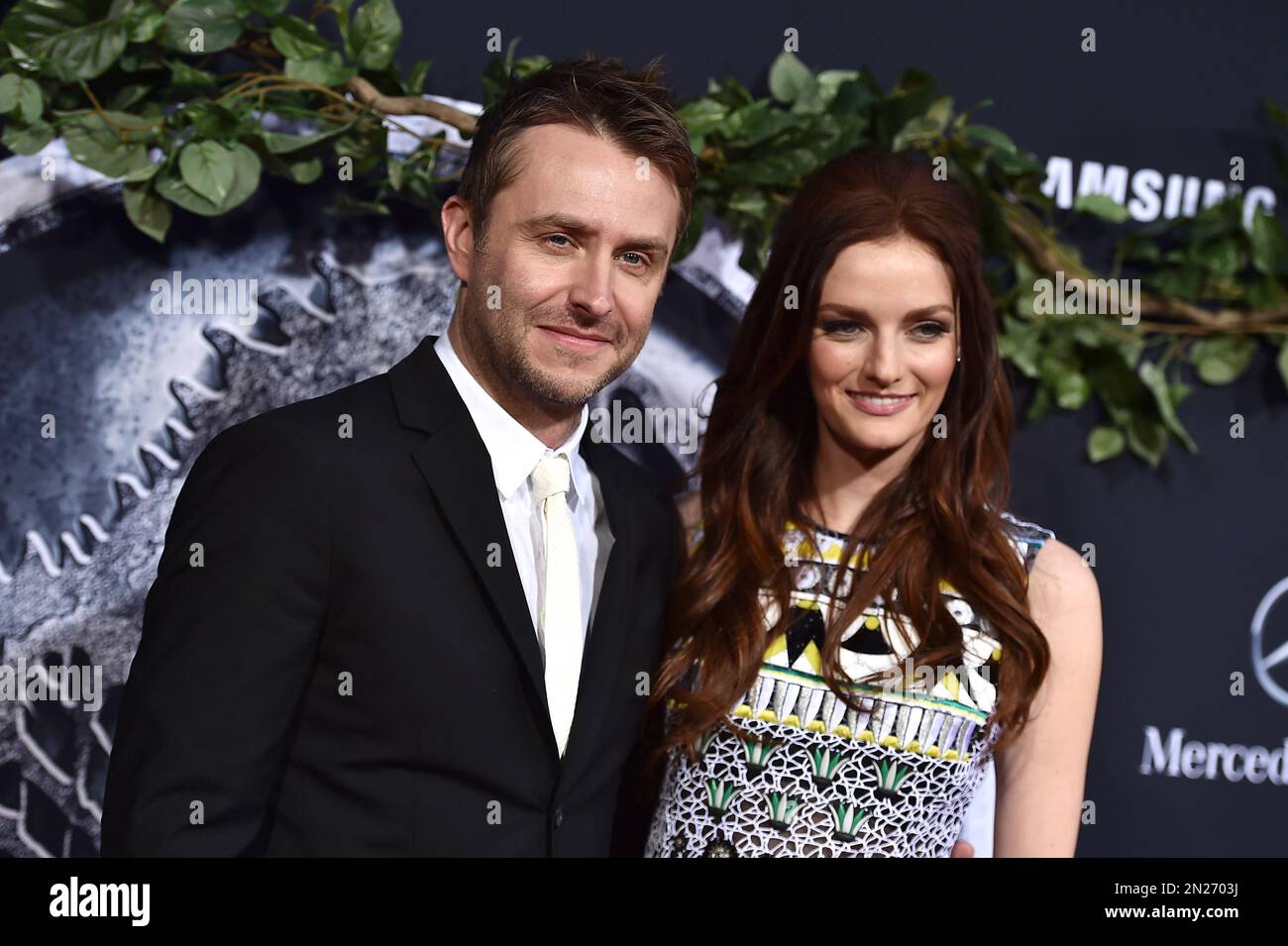 Chris Hardwick, left, and Lydia Hearst arrive at the Los Angeles ...