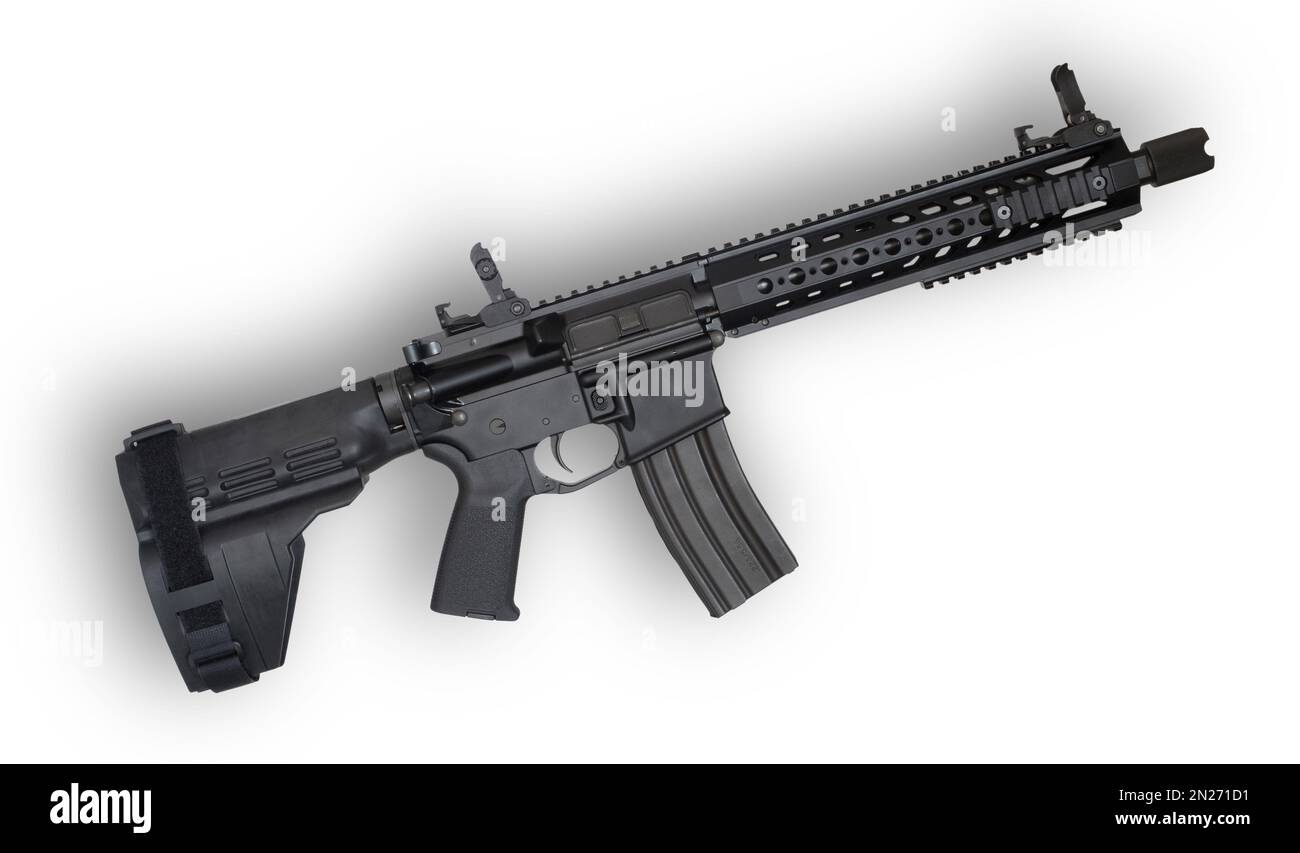 Assault rilfe with a stabilizing brace that makes it legally a handgun ...