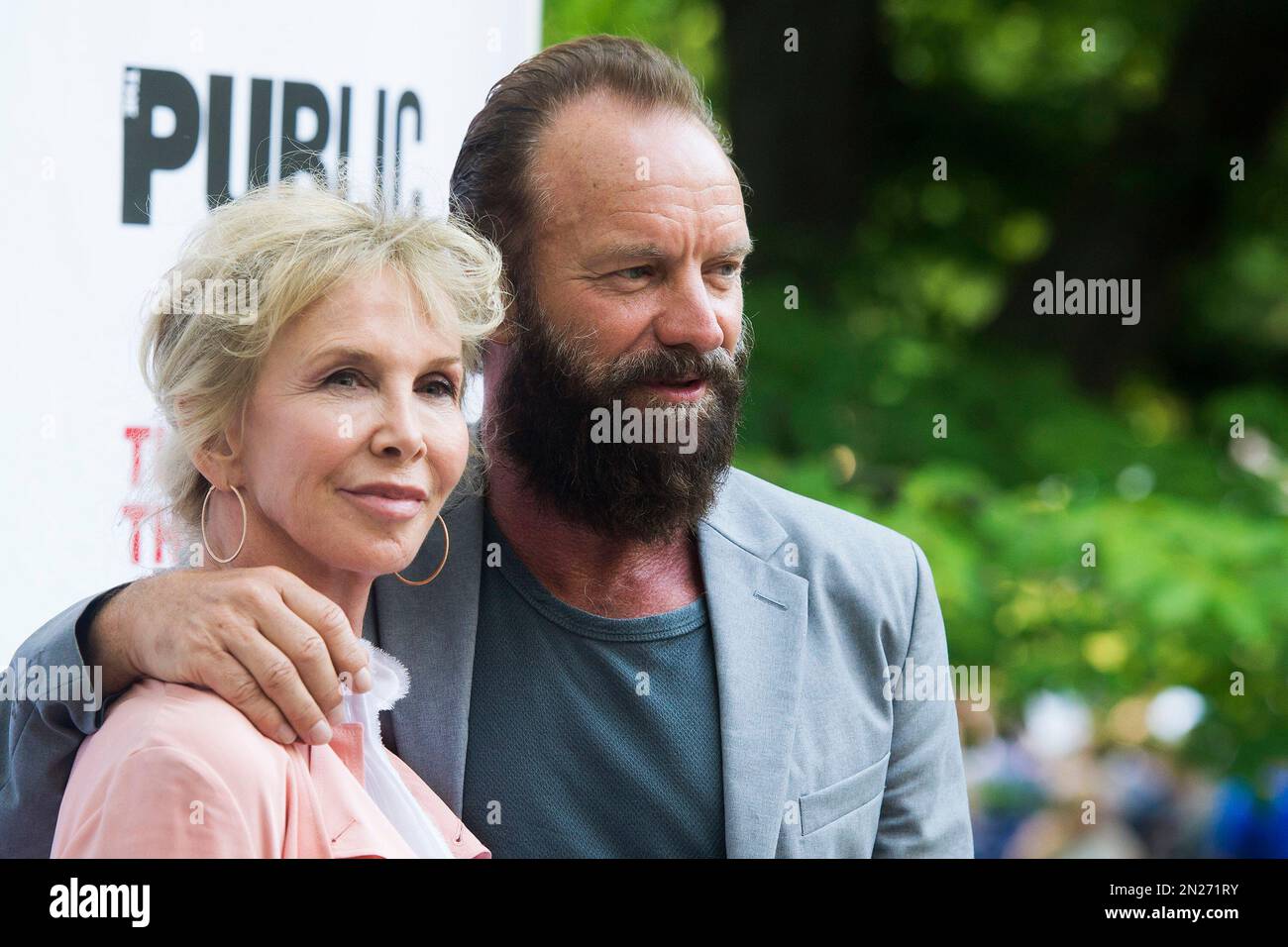 Sting, right, and Trudie Styler attend The Public Theater's Annual Gala ...
