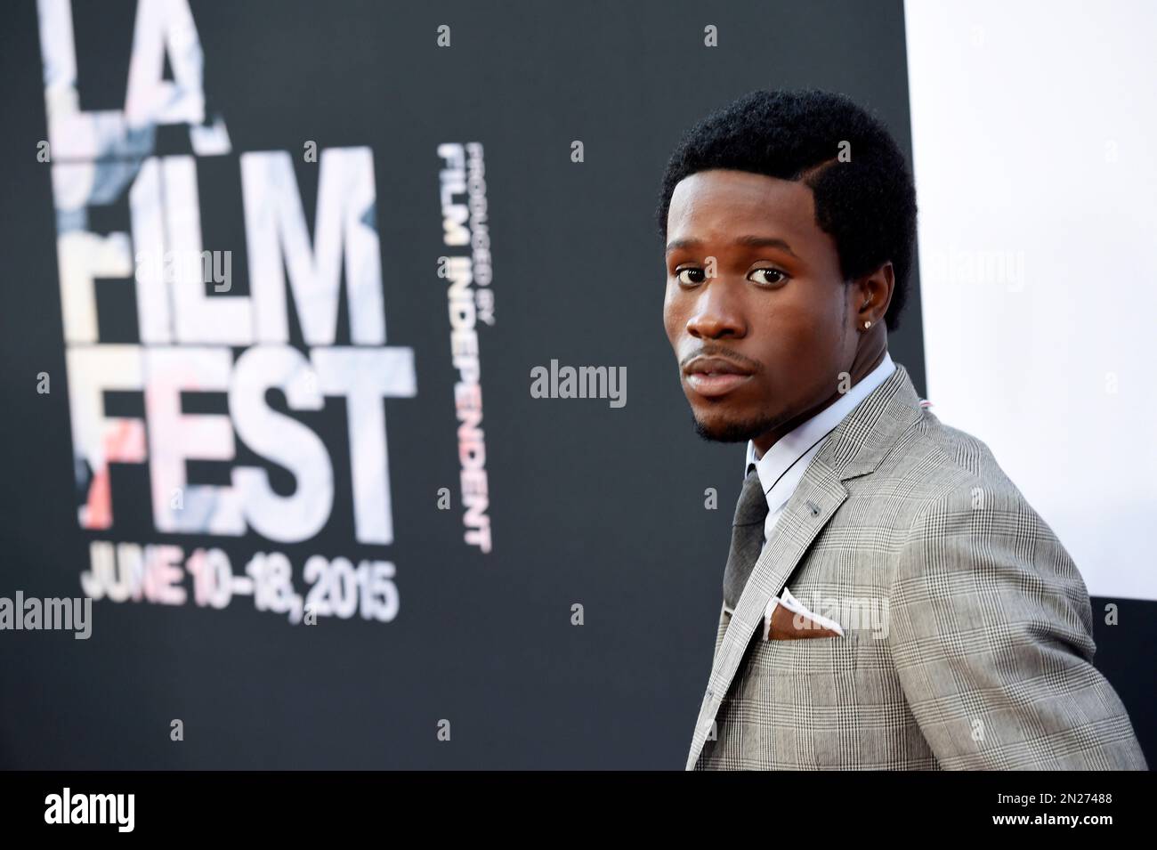 Shameik Moore, a cast member in "Dope," poses at the premiere of the ...