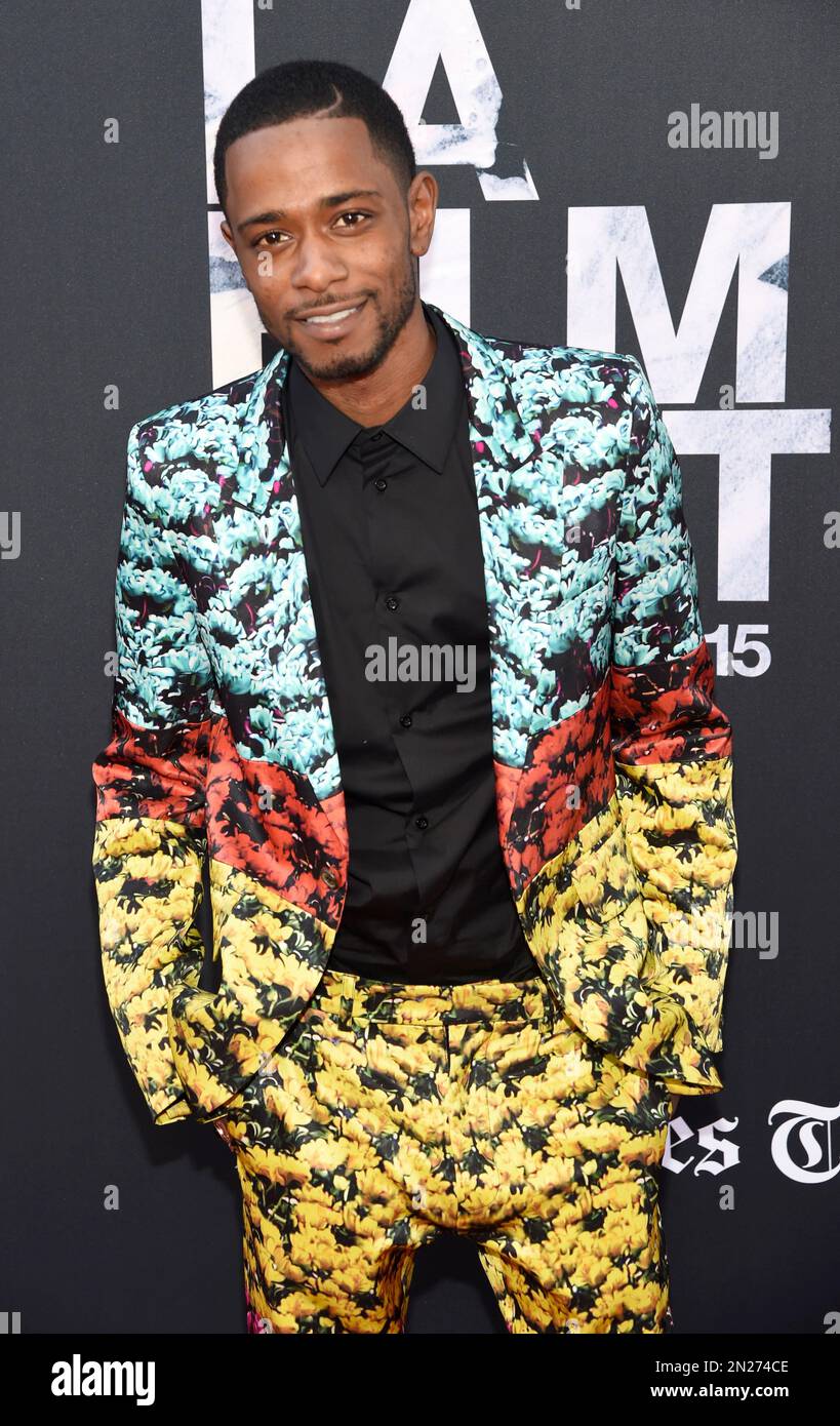 Keith Stanfield, a cast member in "Dope," poses at the premiere of the ...