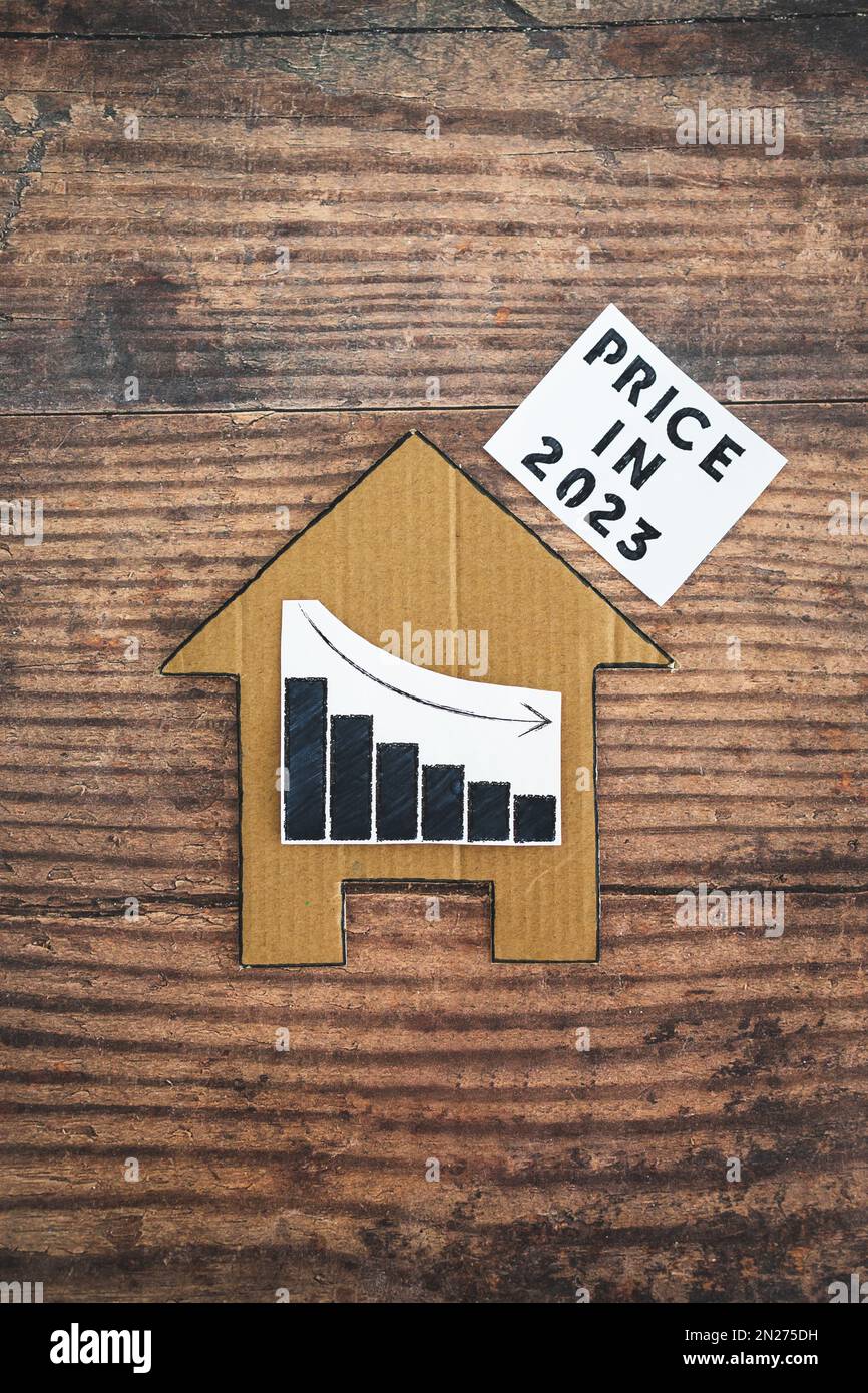 property prices and real estate affordability concept, cardboard house ...
