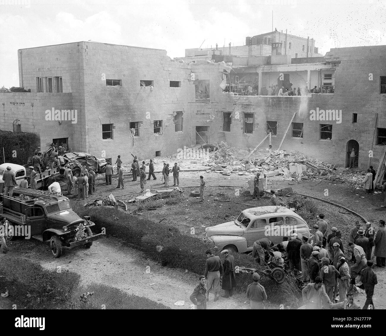 This section of wall in the Jewish agency building in Palestine was ...