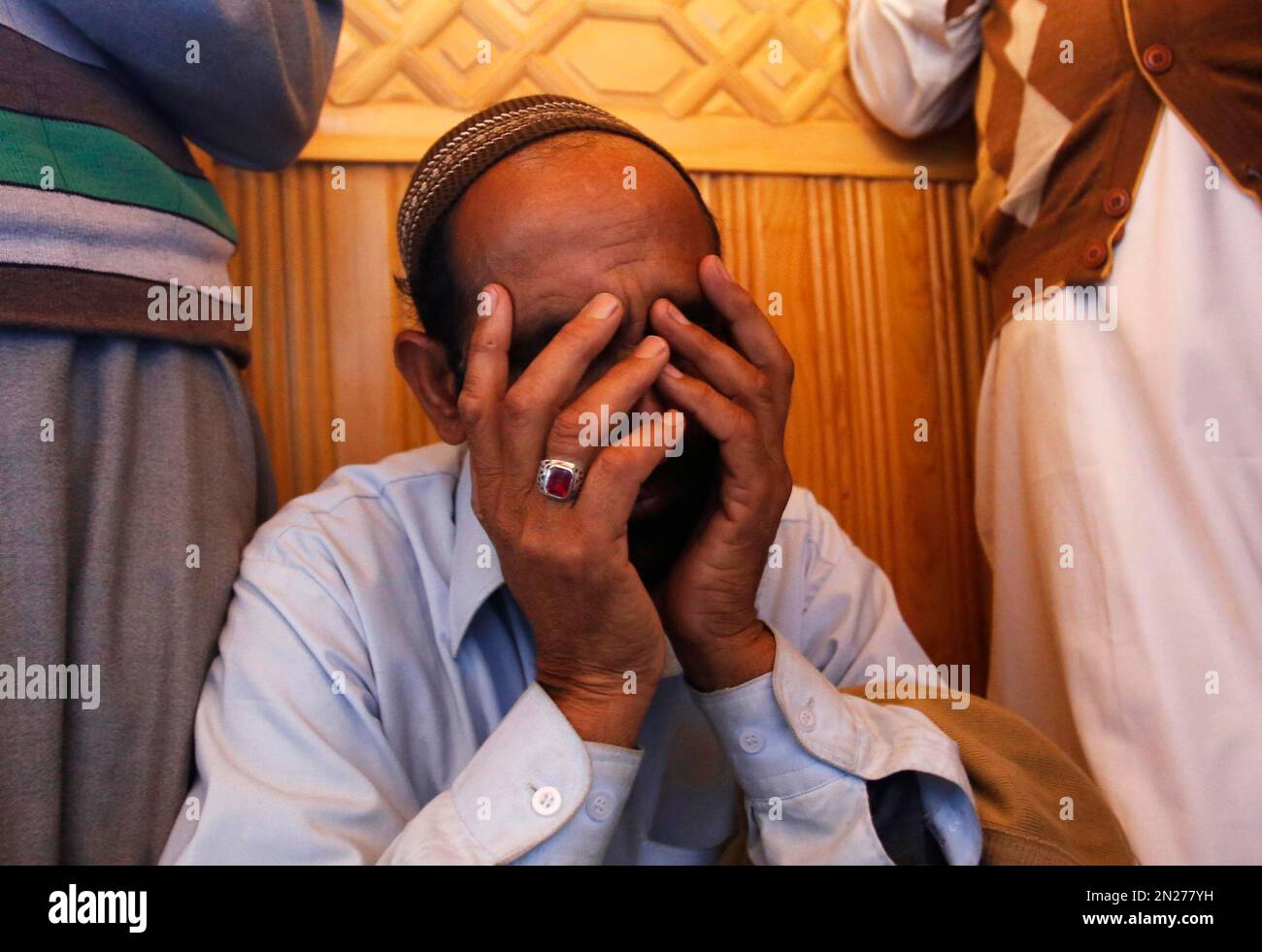 A nomadic Kashmiri Muslim man prays at the forest shrine of Miyan Peer ...