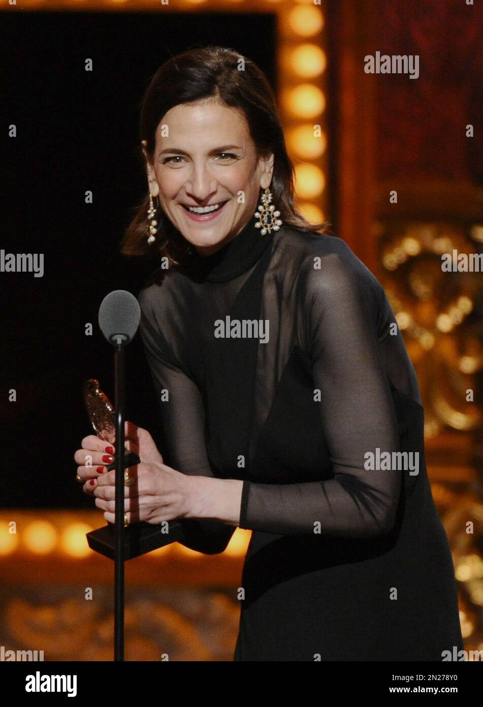 Natasha Katz accepts the award for best lighting design for a musical ...