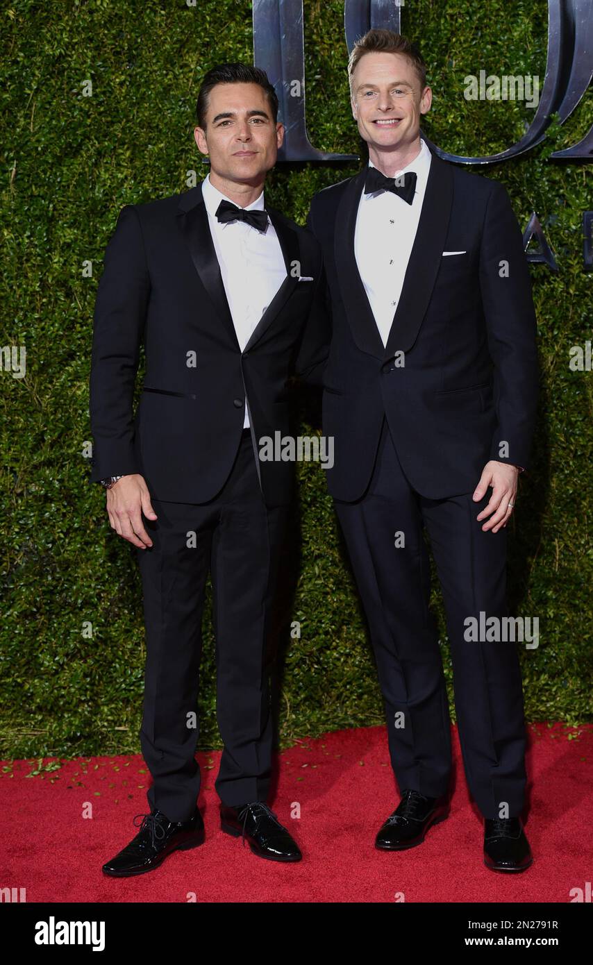 Christopher Wheeldon, right, and Ross Rayburn arrive at the 69th annual Tony Awards at Radio ...
