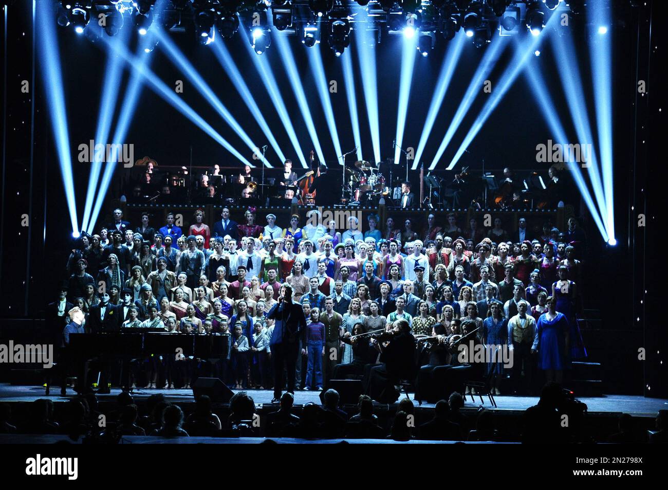 Josh Groban, center, at the 69th annual Tony Awards at Radio City Music ...
