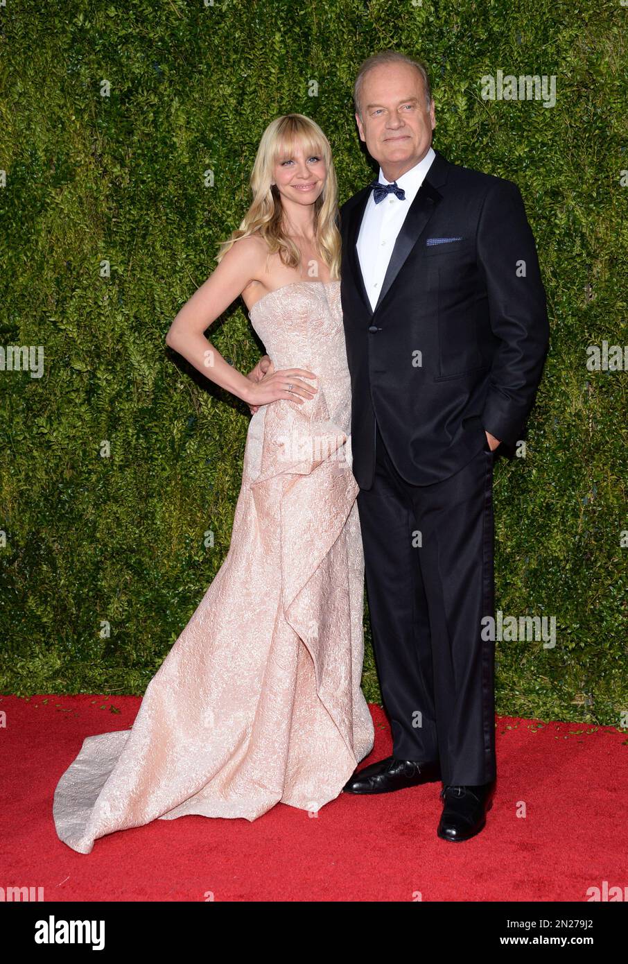 Kayte Walsh, left, and Kelsey Grammer arrive at the 69th annual Tony ...