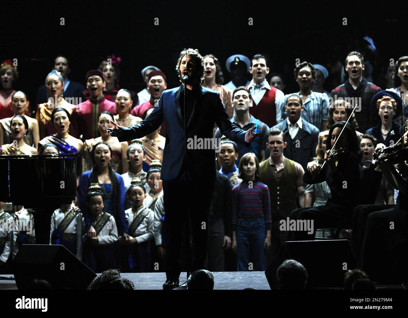 Josh Groban, center, performs at the 69th annual Tony Awards at Radio ...