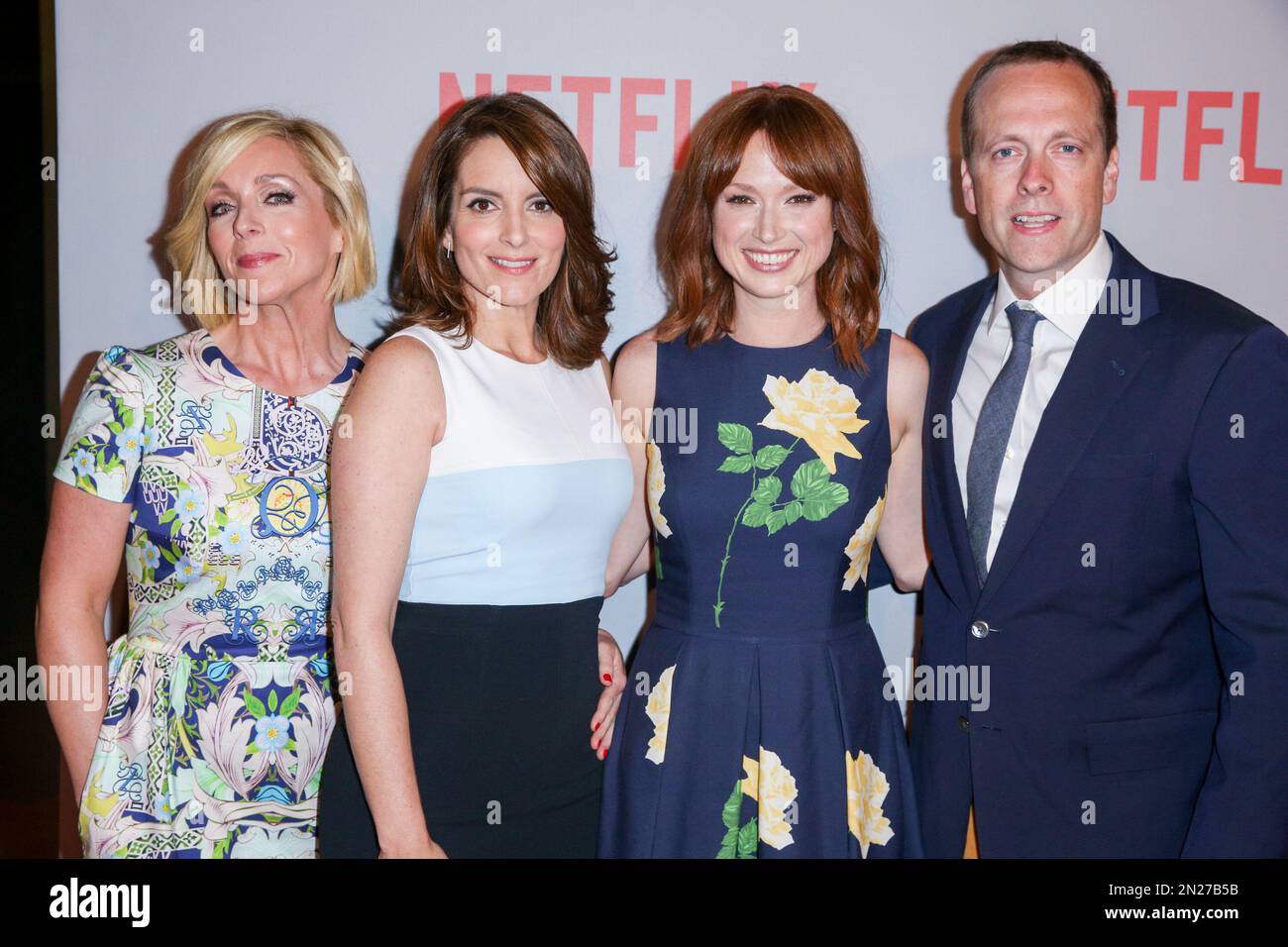 Jane Krakowski, from left, Tina Fey, Ellie Kemper and Robert Carlock ...