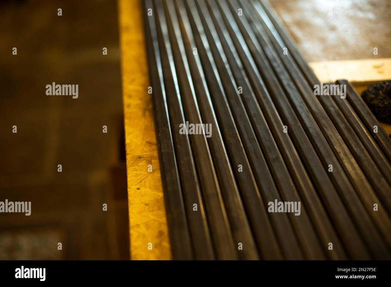 Steel profile. Metal parts. Iron rods. Steel slats Stock Photo - Alamy