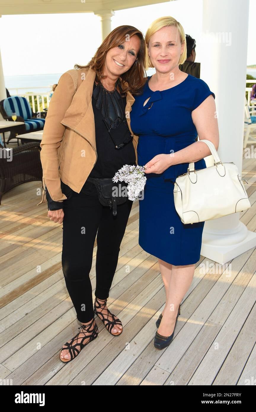 Fashion designer Donna Karan, left, and actress Patricia Arquette ...