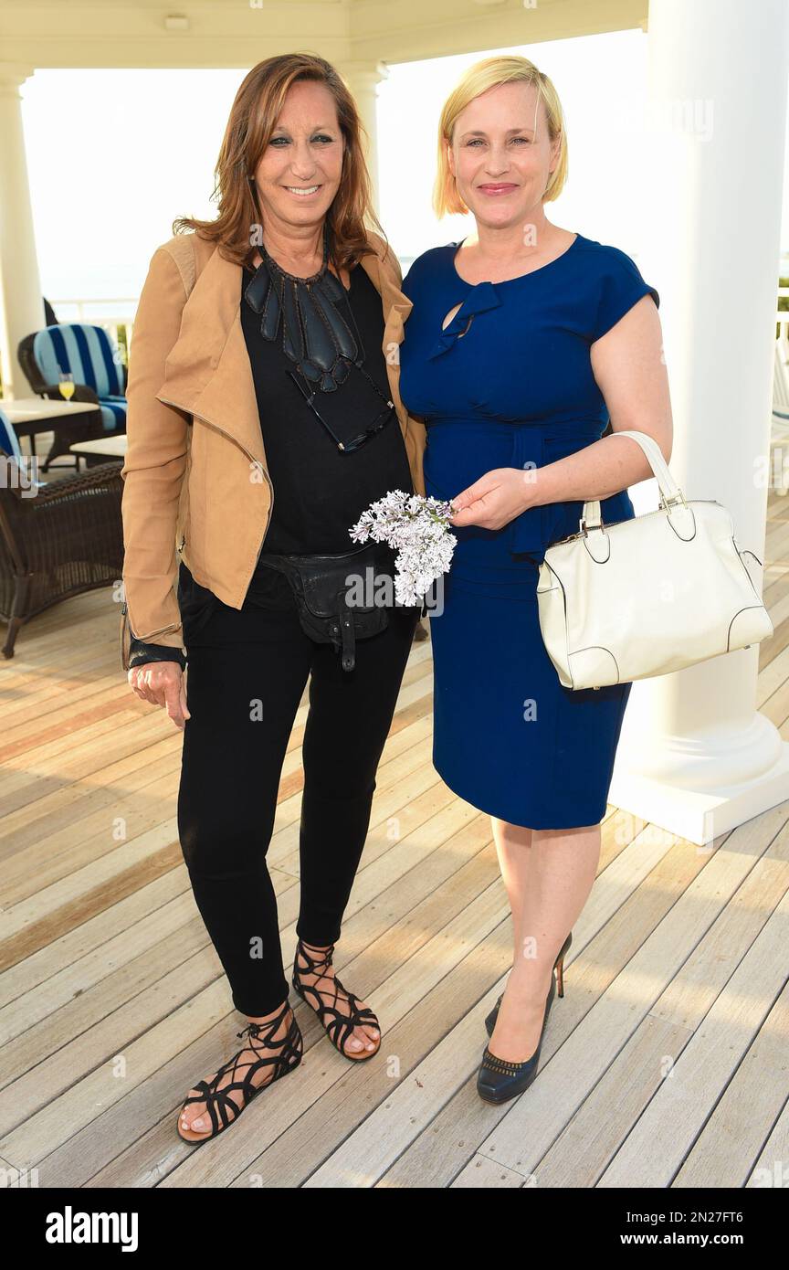 Fashion designer Donna Karan, left, and actress Patricia Arquette ...